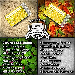 Swiss Safe Emergency Mylar Thermal Blankets + Bonus Gold Foil Space Blanket. Designed for NASA, Outdoors, Survival, First Aid, Gold, 25 Pack