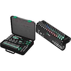 Wera 8100 SA/SC 2 Kit con cricchetto Zyklop Speed con attacco da 1/4 e 1/2, metrico, 43 pezzi & Bit-Check 30 Impaktor 1, 30 pezzi