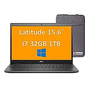 Dell Latitude 3000 3510 15.6" Full HD FHD (1920x1080) Business Laptop (Intel Quad-Core i7-10510U, 32GB RAM, 1TB SSD) Type-C(Support DisplayPort and Power Delivery), HDMI, Webcam, Windows 10 Pro