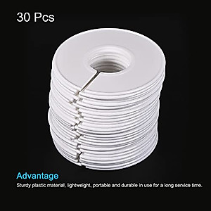 PATIKIL Clothes Dividers 30 Pack Blank Clothing Rack Size Sorting Reusable Wardrobe Round Hanger Separator, White