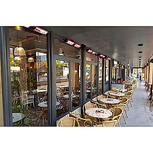 SUNHEAT Commercial/Restaurant 240V Wall Mount Electric Patio Heater - 3000W