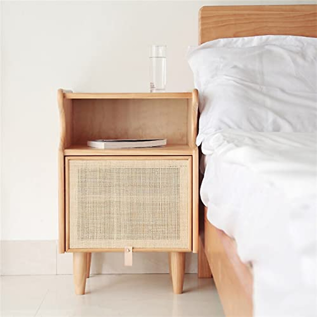 HIGOH Bedside Table Furniture Nightstands Bedroom Bedside Table Home Living Room Storage Side Cabinet Hotel Bedside Locker Tables