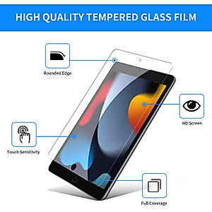 avakot 2 Pack Screen Protector for iPad 10.2, Tempered Glass Film Compatible with iPad 9th Generation 10.2 Inch 2021/2020/2019 Anti-Scratch Sensitive Dropproof Screen Protector for iPad 8th/7th Gen