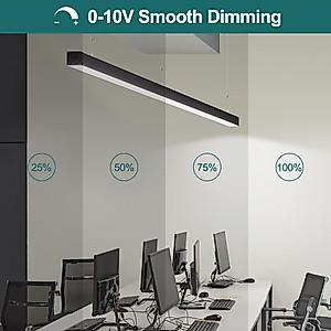 kadision 8FT LED Linear Light, 100W 13000lm 3000K/4000K/5000K Selectable, 0-10V Dimmable Suspended Linear Light Fixture for Office Retail Showroom, ETL-Listed 2-Pack