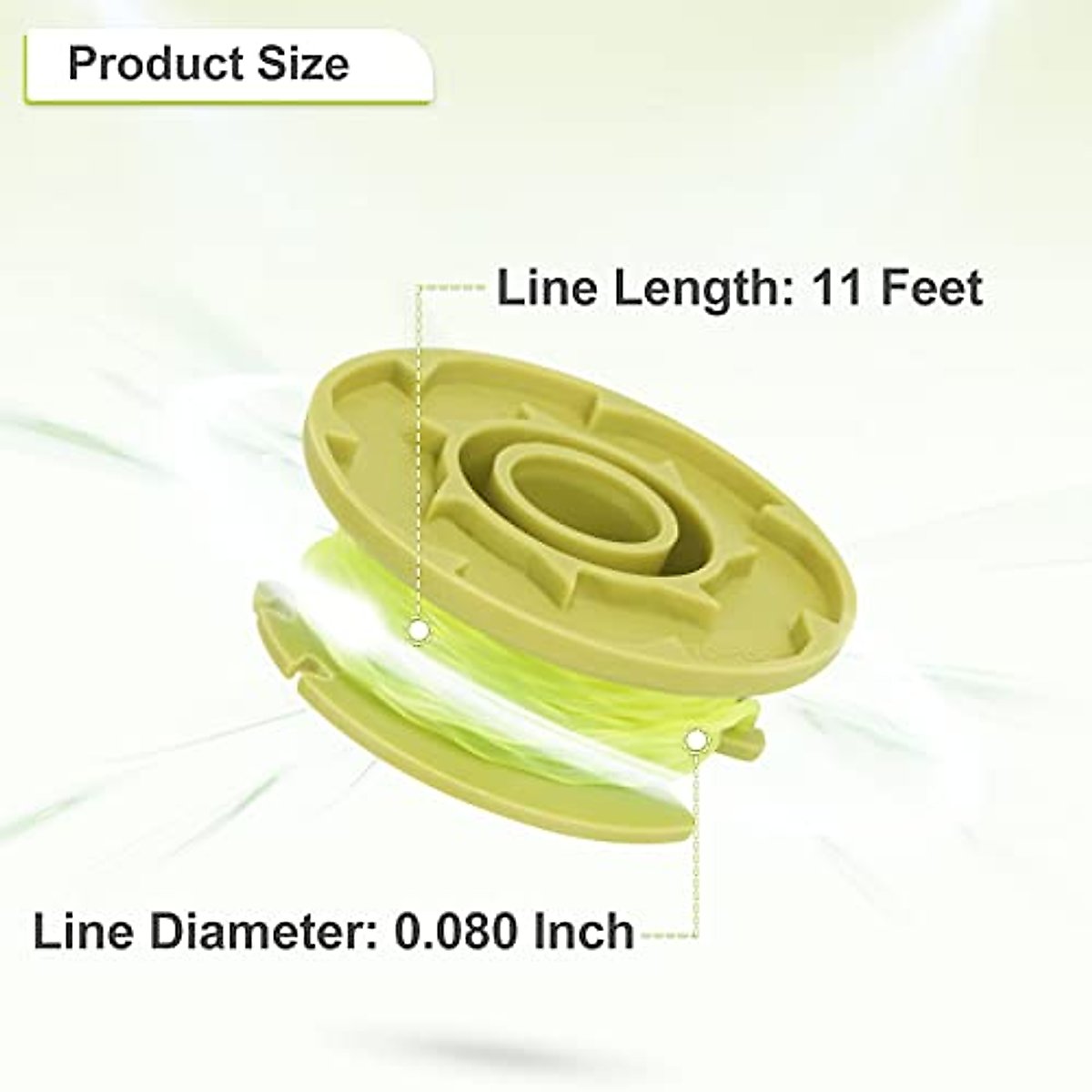 GreatBuddy 3-Pack Weed Wacker String Replacement Compatible with Ryobi 18v, 24v, and 40v Cordless Trimmers Refill，Parts#AC80RL3