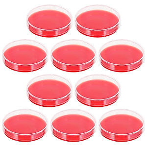 Baluue 10pcs Plastic Petri Dishes, Nutrient Agar Plate Sciences Nutrient Agar Petri Dishes Biological Dish Science Project Kit Supplies for Mushroom Petri Projects Red