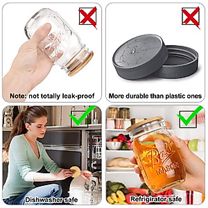 Bamboo Mason Jar Lids Wide Mouth Storage Canning Jar Lids, CNVOILA 6 Pack Lids for Wide Mouth Mason Jar