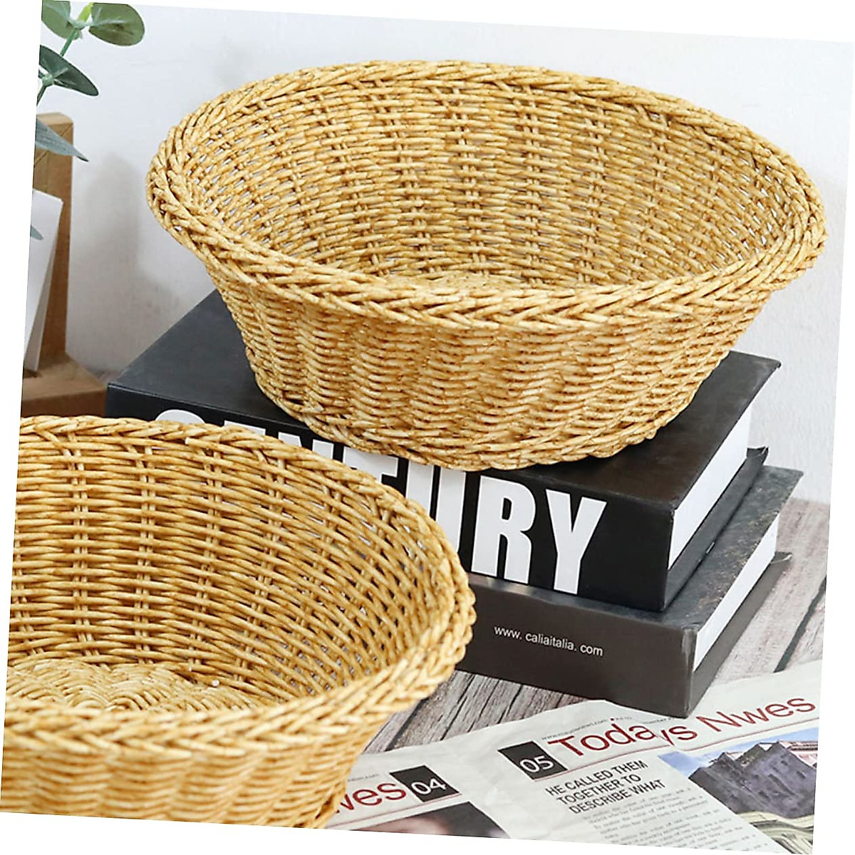 Zerodeko 3pcs Snack Storage Basket Fruit Container Party Bread Basket Multipurpose Storage Basket Creative Fruits Basket Breads Storage Holder Laundry Basket Woven Holder