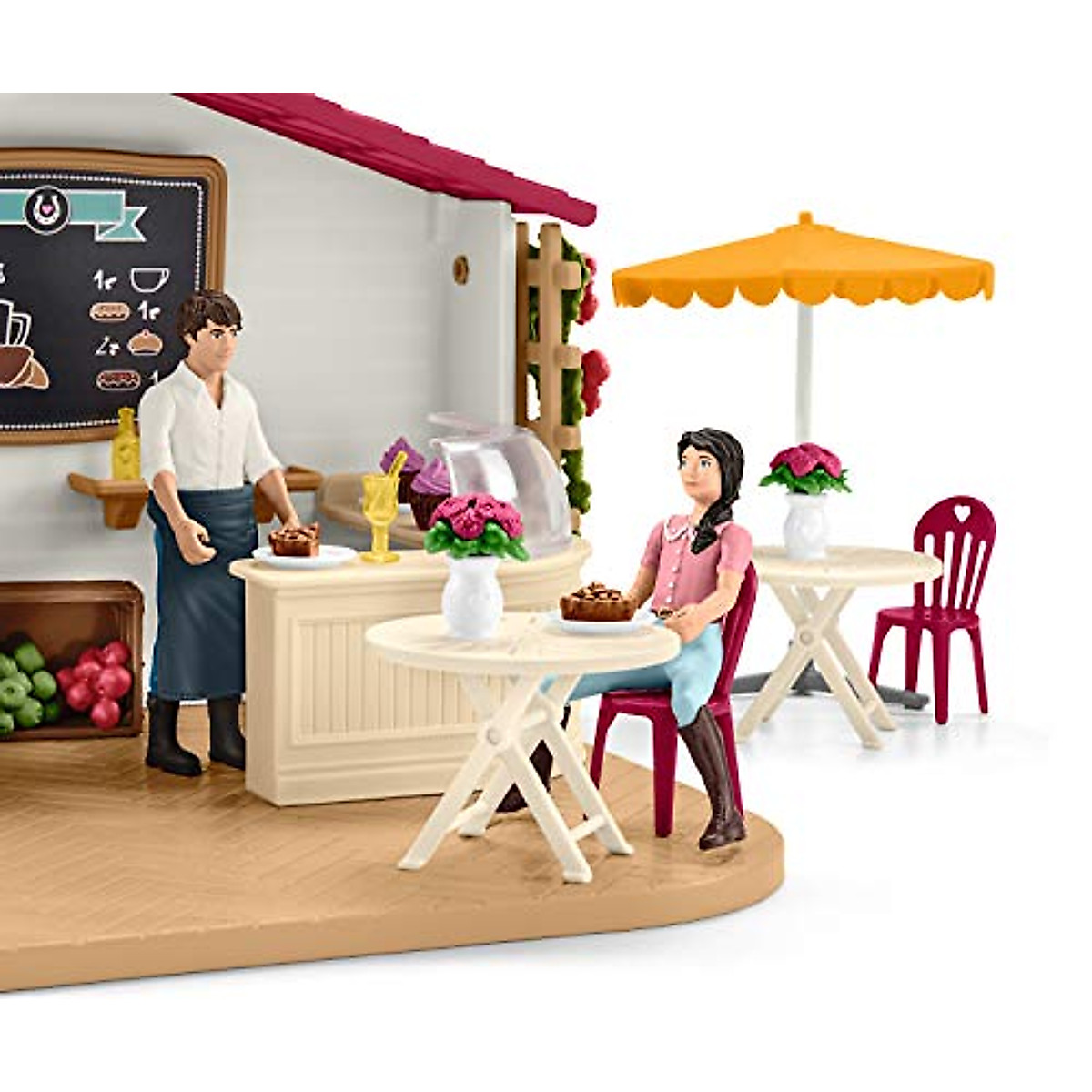 Schleich Horse Club 66-piece Horse Rider Café Playset with Horse Toy and Horse Accessories for Kids Ages 5-12