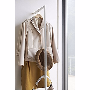 Yamazaki Home Slim Coat Hanger-Modern Storage Rack for Bedroom Or Living Room | Steel | Leaning Ladder, One Size, White
