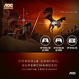 AOC C32G2 32" Curved Frameless Gaming Monitor FHD, 1500R Curved VA, 1ms, 165Hz, FreeSync, Height adjustable, 3-Year Zero Dead Pixel Policy, Black