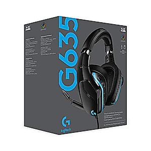 Logitech G635 DTS, X 7.1 Surround Sound LIGHTSYNC RGB PC Gaming Headset