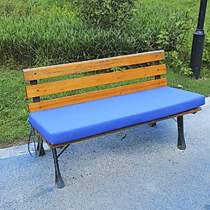 Outdoor Bench Cushion for Patio Furniture with Ties Indoor Settee Seat Replacement Pad Garden Porch Swing 42 x 18 Inch, Blue