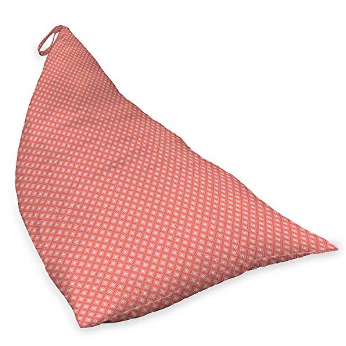 Lunarable Coral Lounger Chair Bag, Abstract Geometrical Mosaic Style Repeated Nested Squares in Pinkish Orange Hues, High Capacity Storage with Handle Container, Lounger Size, Salmon White