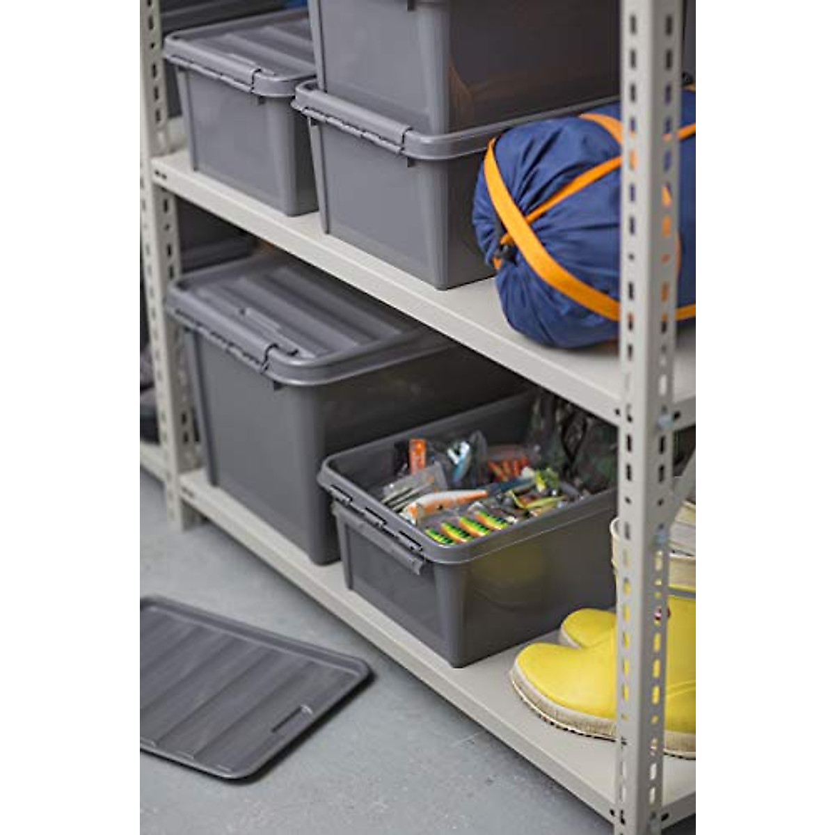 SmartStore - Recycled 31 - Set of 10 Storage Boxes - 100 % Recycled Plastic - Grey - 50 x 39 x 26 cm - 32l