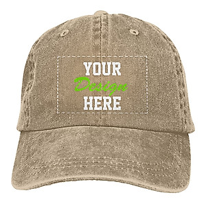 Funny Cowboy Hat Add Your Team Name Company Logo Custom Hats Design Your Own Customizable Personalized Washed Natural Cowboy Hats