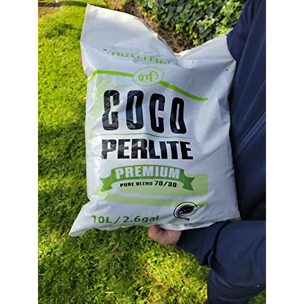 Coco Coir Perlite Mix Premium Pure Blend 70/30 RHP Certified Pre Buffered 9 Quarts /10 Liter / 2.6 Gallon Organic Coconut Coir Fiber Indoor Outdoor Flower/Vegetable Garden Plant Potting Soil