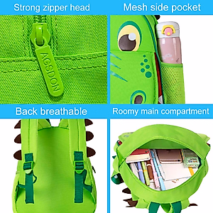 gxtvo Toddler Backpack for Boys, Dinosaur Kids Preschool Bookbag and Lunch Box, 12" Cute Cartoon Animal Schoolbag