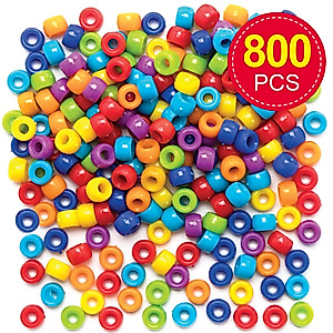 Baker Ross AT703 Pony Bead - Pack of 800, Arts and Crafts and Jewellery Making