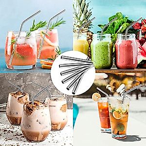 Acerich Set of 6 Stainless Steel Straws, Reusable Metal Straws for 30 oz & 20 oz Tumblers Cups Mugs Cold Beverage, Free Cleaning Brush Included