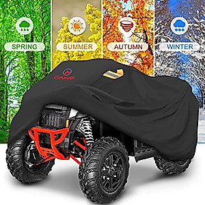 Comnova ATV Cover for 4 Wheelers - 88 Inch ATV Covers 600D Heavy Duty &amp; Waterproof, Outdoor Four Wheeler Quad Cover All Weather Large for Polaris, Kawasaki, Arctic Cat, Honda, Yamaha and More