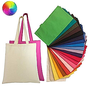 Set of 12 Wholesale Cotton Tote Bags 100% Cotton Reusable Tote Bags 1 Dozen