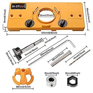 BI-DTOOL 35mm Hinge Drilling Jig Hole Guide Woodworking Tools for Kitchen Cabinet Doors Hinge