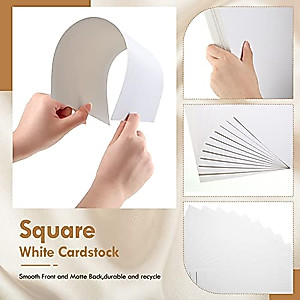 Kosiz 100 Sheets White Cardstock Paper 11.6 x 11.7'' 185 GSM 70 lb Card Stock Smooth Printer Cardstock for Arts Scrapbooking Wedding Invitations Menus Business Greeting Cards, 98 Brightness