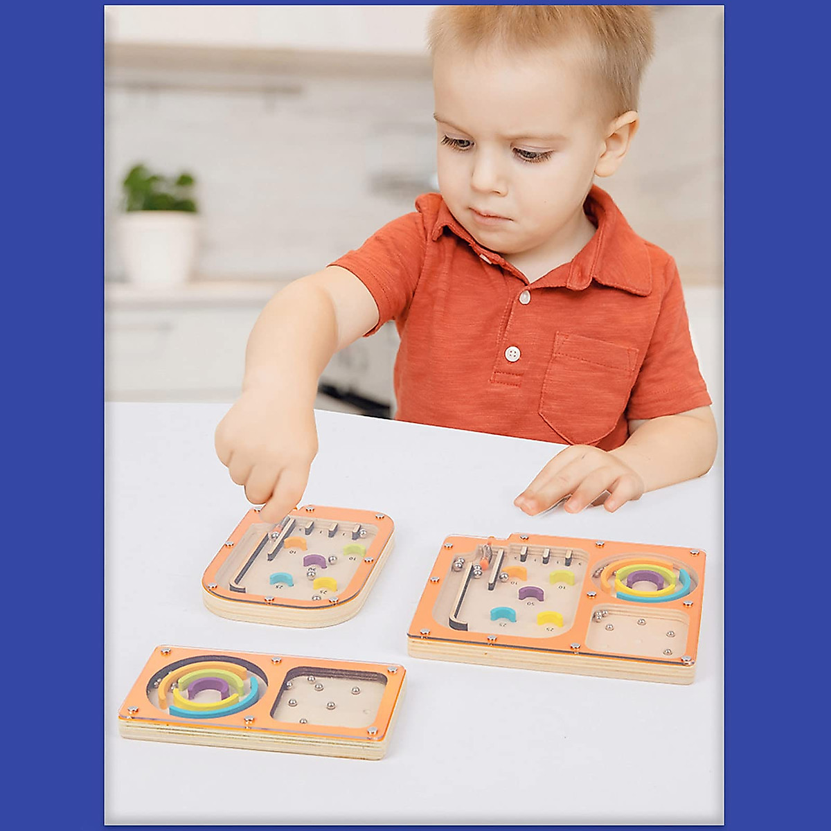 doder Portable Pinball Game Skill Development Pinball Maze Game Bright Color for Boys Girls for Travel (L)