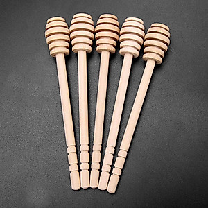 TOPINCN Wooden Jam Honey Dippers Stick Syrup Spoon Dip Drizzler Bee Marmalade Server Stir Stick Stirring Rod Kitchen Gadgets 24Pcs(16cm)
