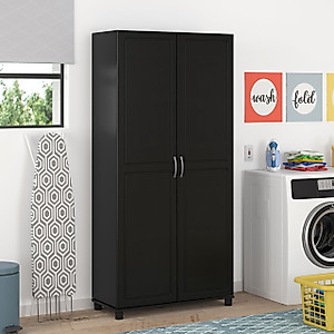 Systembuild Evolution Kendall 36" Utility Storage Cabinet, Black