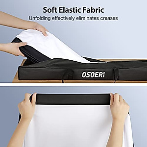 Projector Screen with Stand 120 inch Outdoor Indoor Projection Screen, Osoeri 16:9 4K Portable Double-Sided Front Rear Projections Movies Screen with Carry Bag for Home Theater Office Backyard Travel