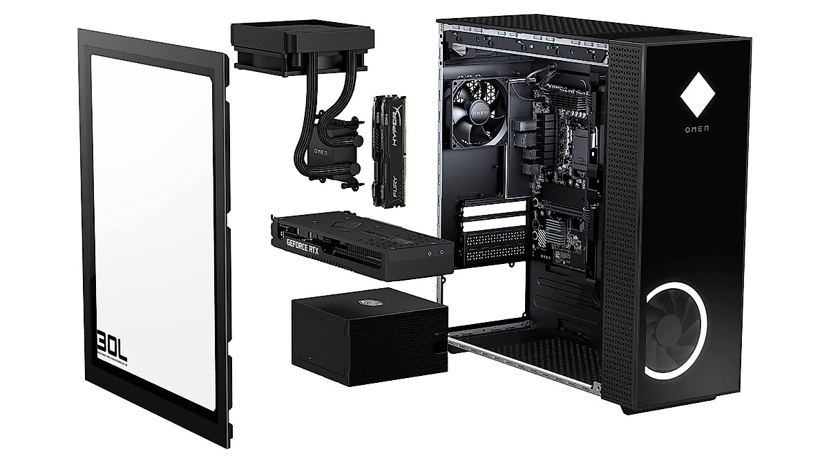 HP OMEN 30L Gaming Desktop, AMD Ryzen 7 5800X Processor, NVIDIA GeForce RTX 3080, Liquid Cooling ...