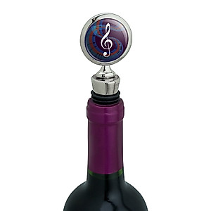 Treble Clef on Music Notes Wine Bottle Stopper