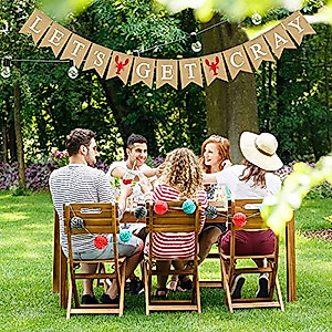 Pudodo Jute Burlap Crawfish Let's Get Cray Banner Rustic Summer Lobster Party Decoration