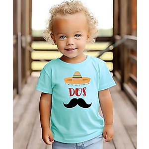 Dos Second Birthay Outfit for Toddler Boys Fiesta Shirt 2nd Bday Mustache T-Shirt Chill Shirt 2T