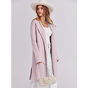 Prinbara Open Front Cardigan for Women Lapel Casual Long Sleeve Knit Sweater Lightweight Trench Coat Jacket 2023 Trendy 7PA21-Taofen-S