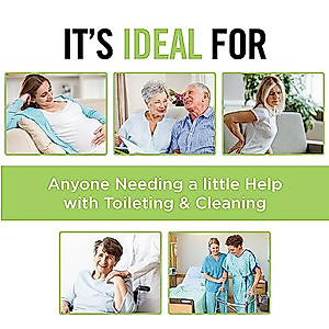 Juvo Toilet Aid - 18” Long Reach Personal Wiping Aid with Hygienic Cover - Easy Use Comfort Self Wiper for Toileting (SATA01)