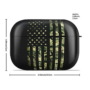 Camo Flag Camouflage for AirPods Case Cover for AirPods Pro, Wireless/Wired Charging Protective AirPods Pro Case with Keychain, Black