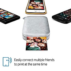HP Sprocket Portable 2x3" Instant Color Photo Printer (Luna Pearl) Print Pictures on Zink Sticky-Backed Paper from your iOS & Android Device.