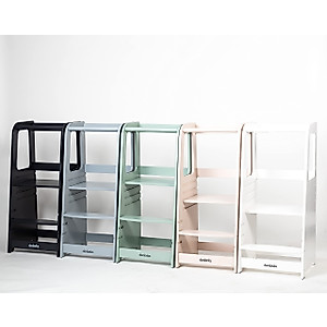 dadada Toddler Tower - Kids Step Stool with Safety Rail - Adjustable Montessori Step Stool for Kids - Toddler Learning Tower with Protection - Kitchen Toddler Step Stool - Natural