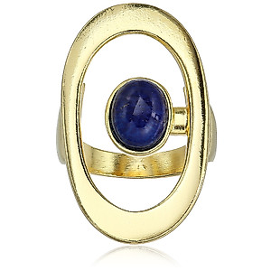 Ben-Amun Jewelry Sculpture Garden Gold-Plated Oval Ring