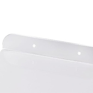 Qinlorgo Corner Wall Shelf, Quarter Round Corner Shelves Wall Mount for Shower Room for Photo Albums (Transparent)