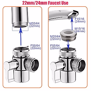 Roscid Handheld Bidet Sprayer Set, Toilet Bidet Attachment with 3-Way Faucet Diverter Bathroom Bidet WC Spray with 2M Hose, Used for Cleaning Sink, Bathroom Corner, Toilet, Personal Hygiene