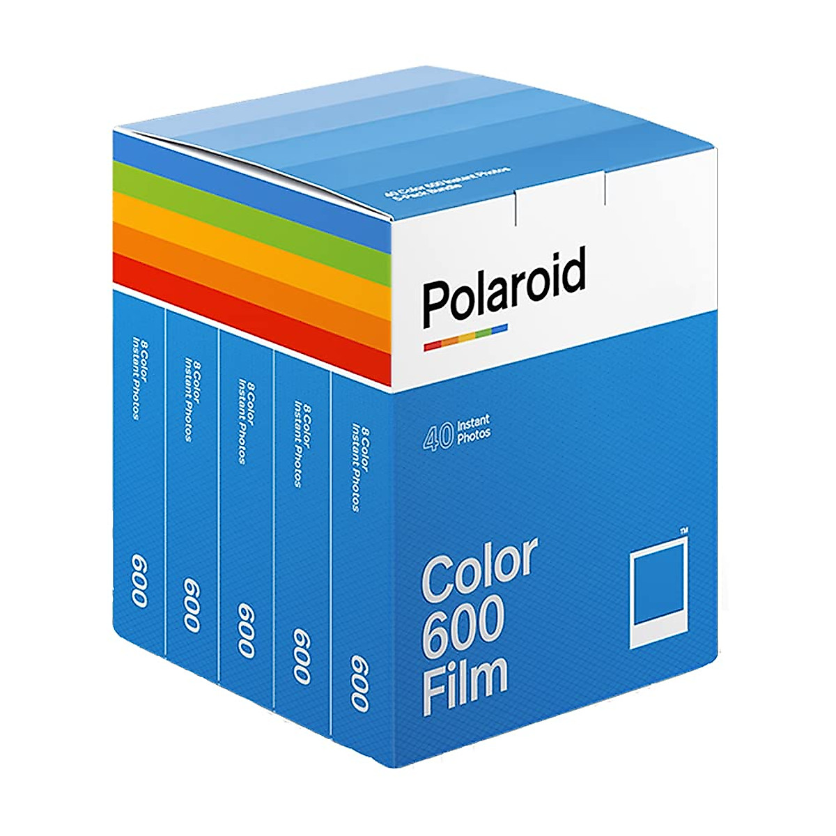 Polaroid Color Film for 600 (5 Packs of Film - Total 40 Photos) + Album + Cloth