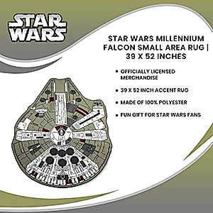 STAR WARS Han Solo's Millennium Falcon Small Area Rug | 39 x 52 Inches