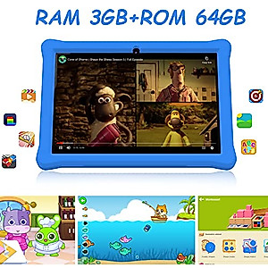 Kids Tablet, 10 inch Androrid 11 Toddler Tablet for Kids, 3GB RAM+64GB ROM Tablets, Google Certificated, 8MP Camera, Pre-Installed&Parent Control Learning Education Tablet with Kids-Proof Case Stylus
