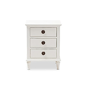 Baxton Studio 3-Drawer, White Wash