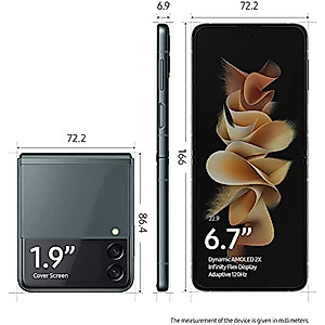 Samsung Galaxy Z Flip 3 5G SM-F711U 128GB for T-Mobile Green (Renewed)