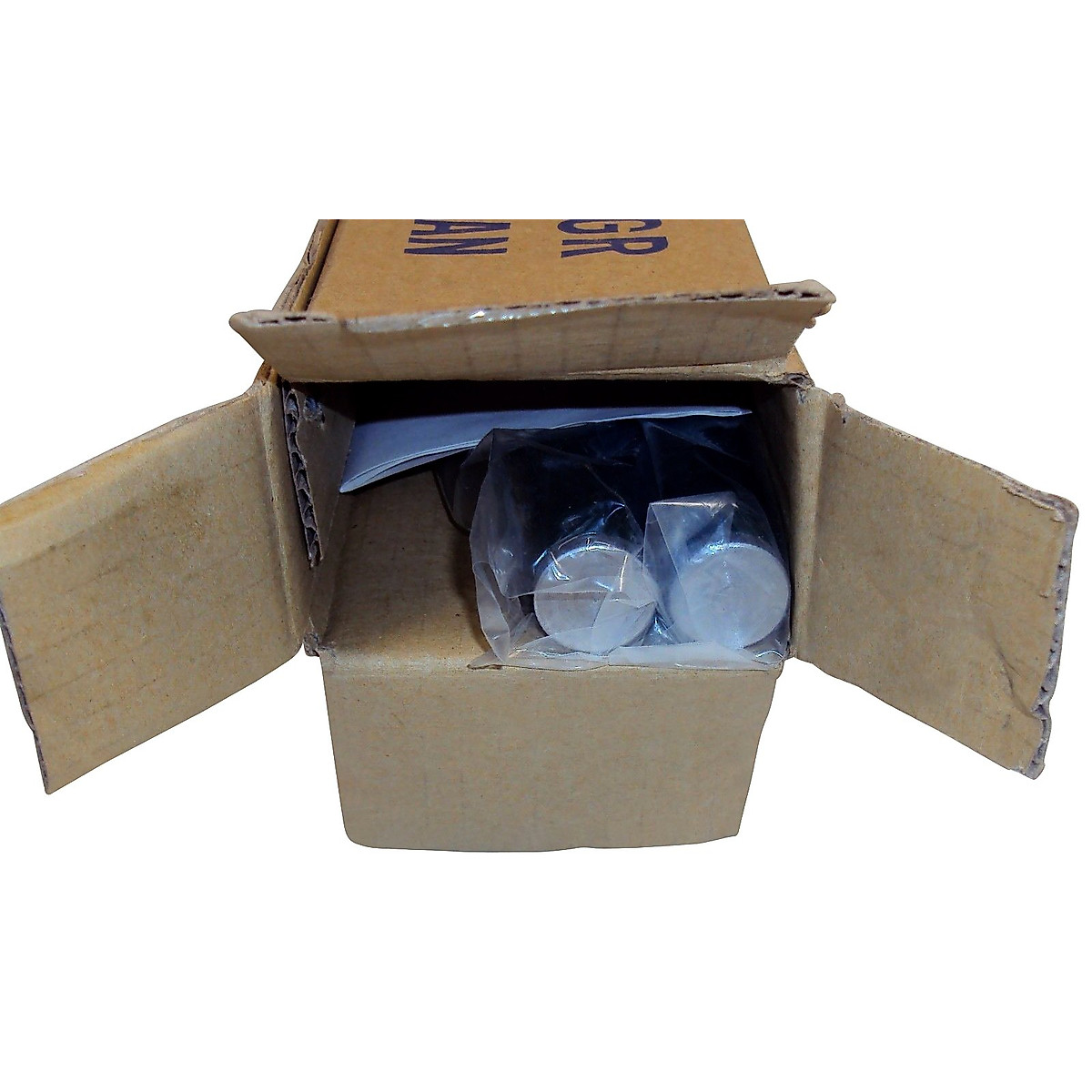 Set of 2 - Forever Candles: Refillable Tapered Pillars in Elegant Gold Finish - Complete with 12-Pack Starter Candles for Timeless Illumination